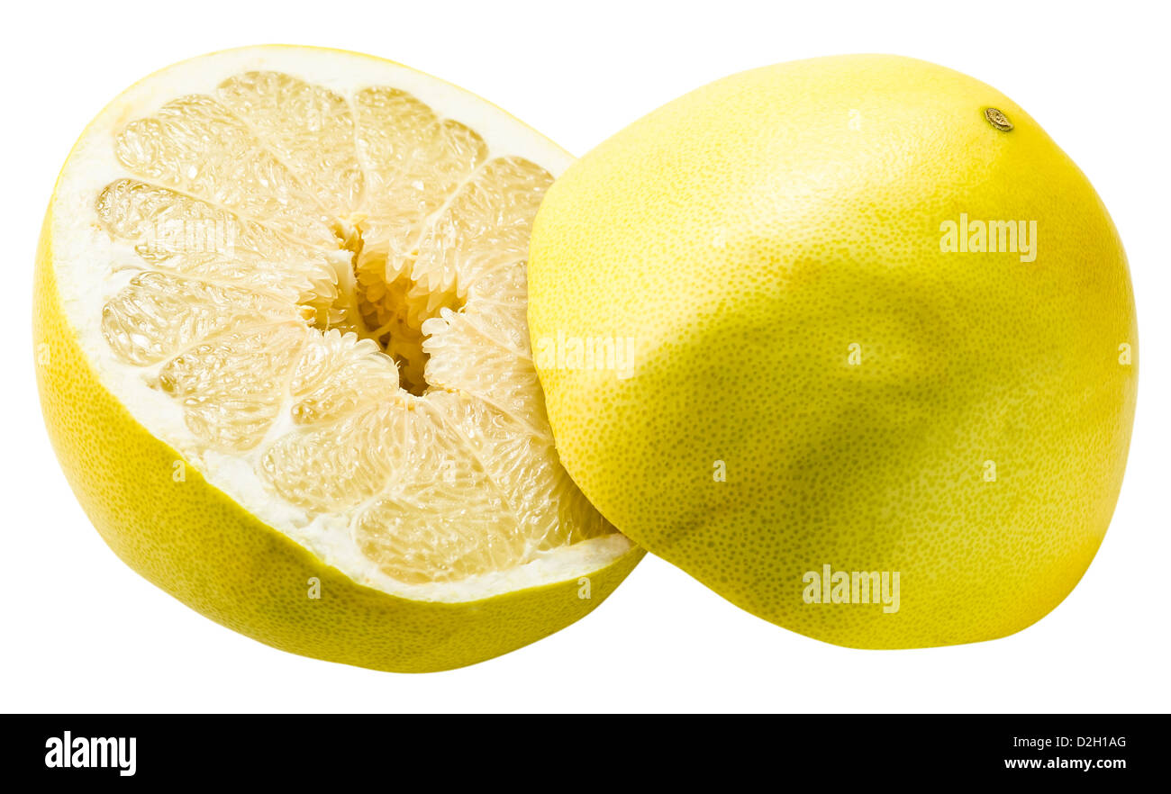 ripe yellow grapefruit on a white background,saved clipping path Stock ...
