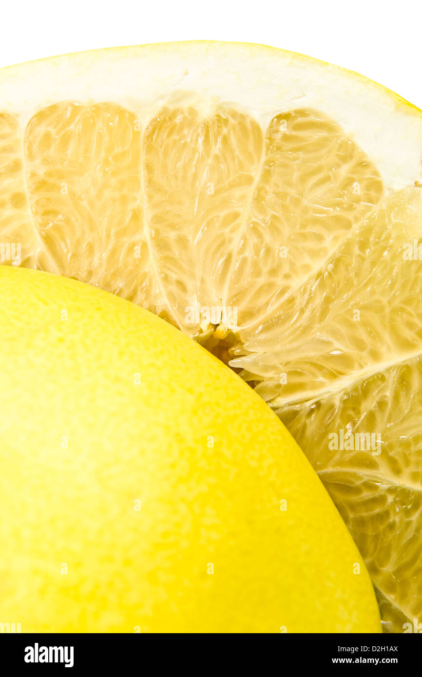 ripe yellow grapefruit isolated on a white, saved clipping path Stock ...