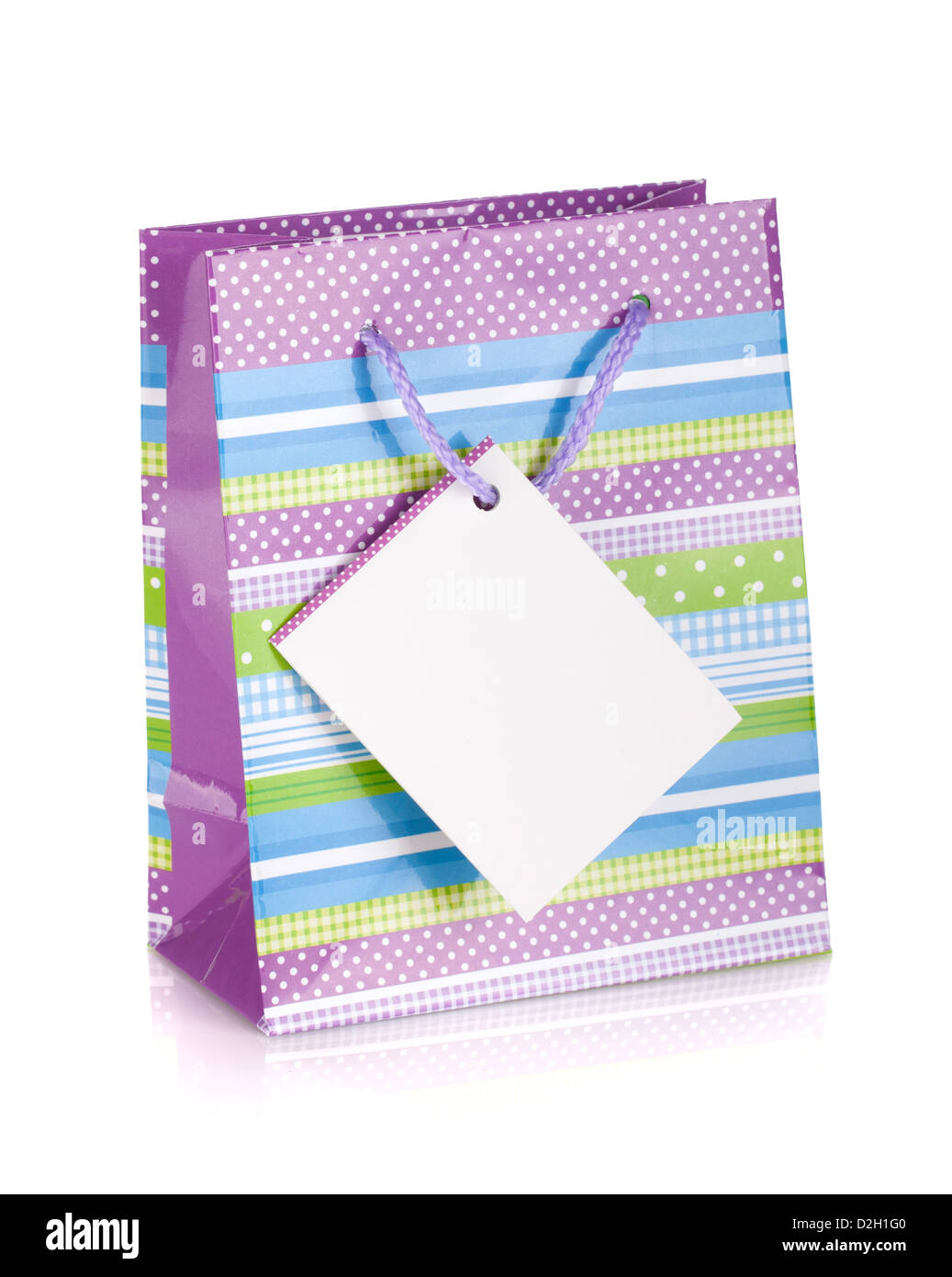 Colored gift bag. Isolated on white background Stock Photo - Alamy