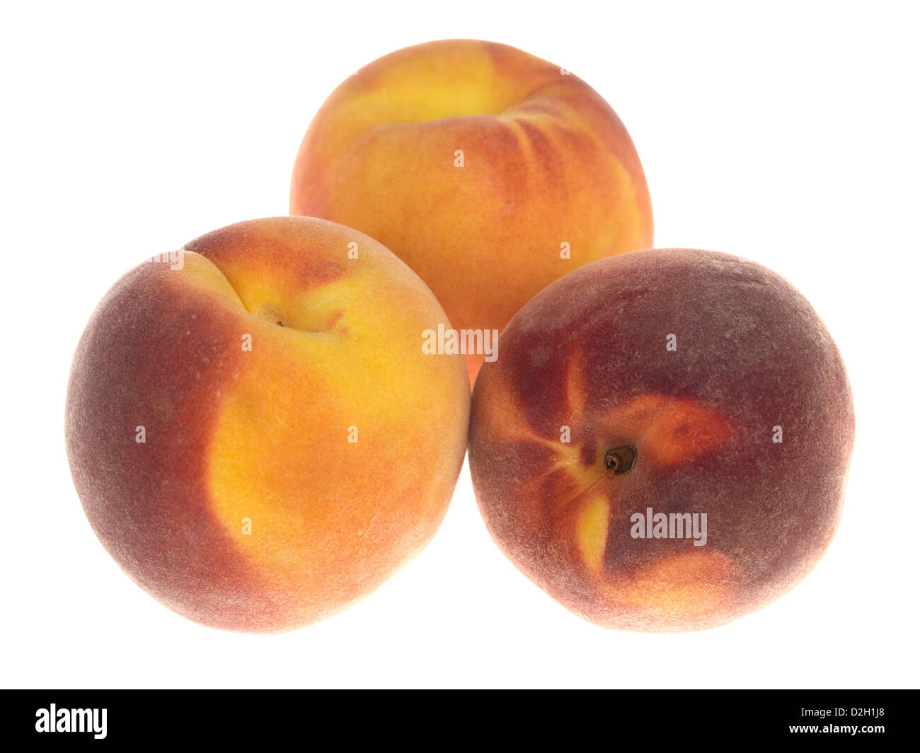 Fresh Ripe Juicy Healthy Colourful Peaches Fruit, Isolated Against ...