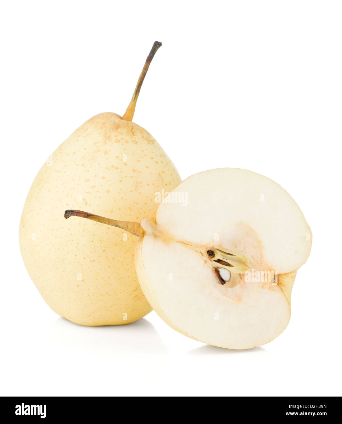 White pears. Isolated on white background Stock Photo - Alamy