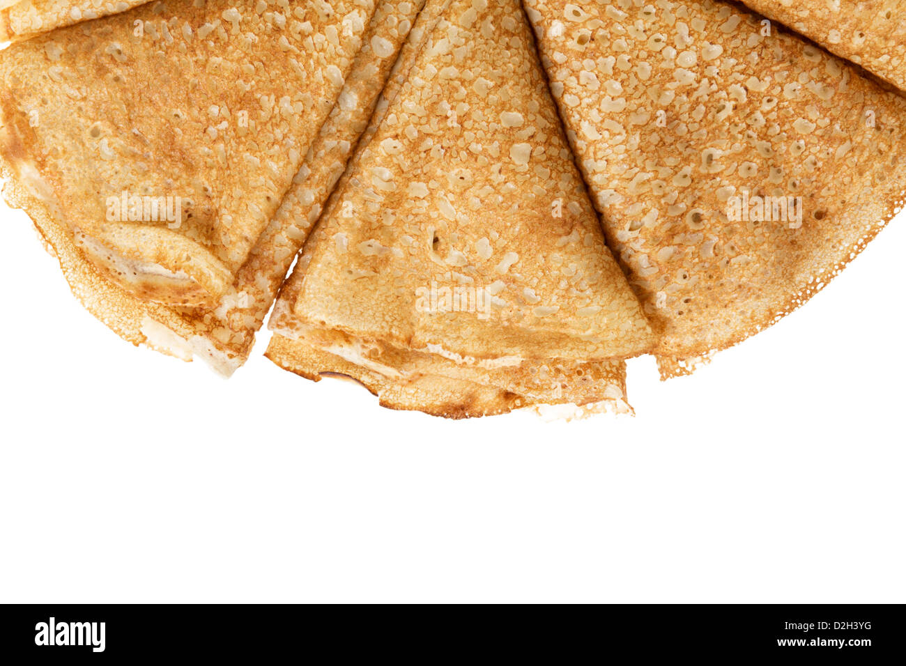 border from traditional russian pancake, isolated on white background ...