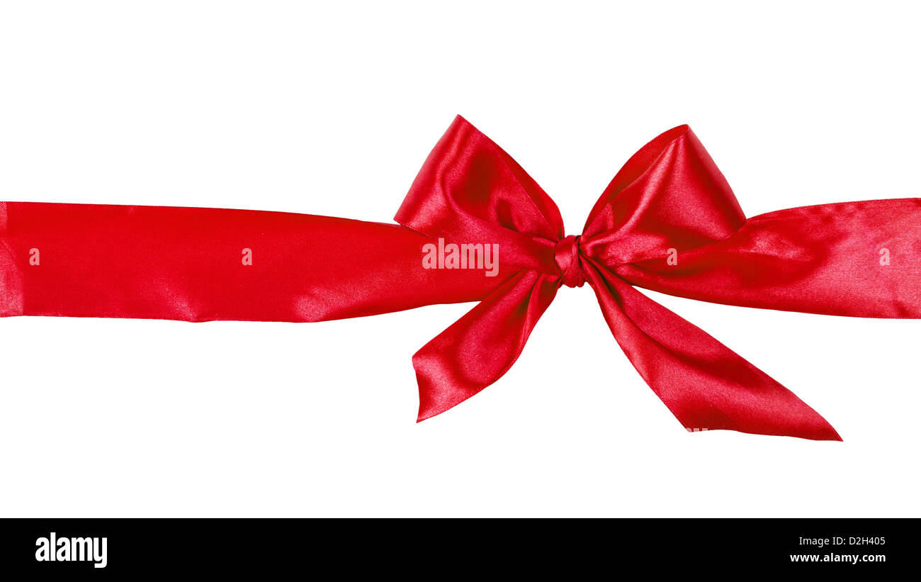 red tied bow from ribbon, isolated on white background Stock Photo - Alamy
