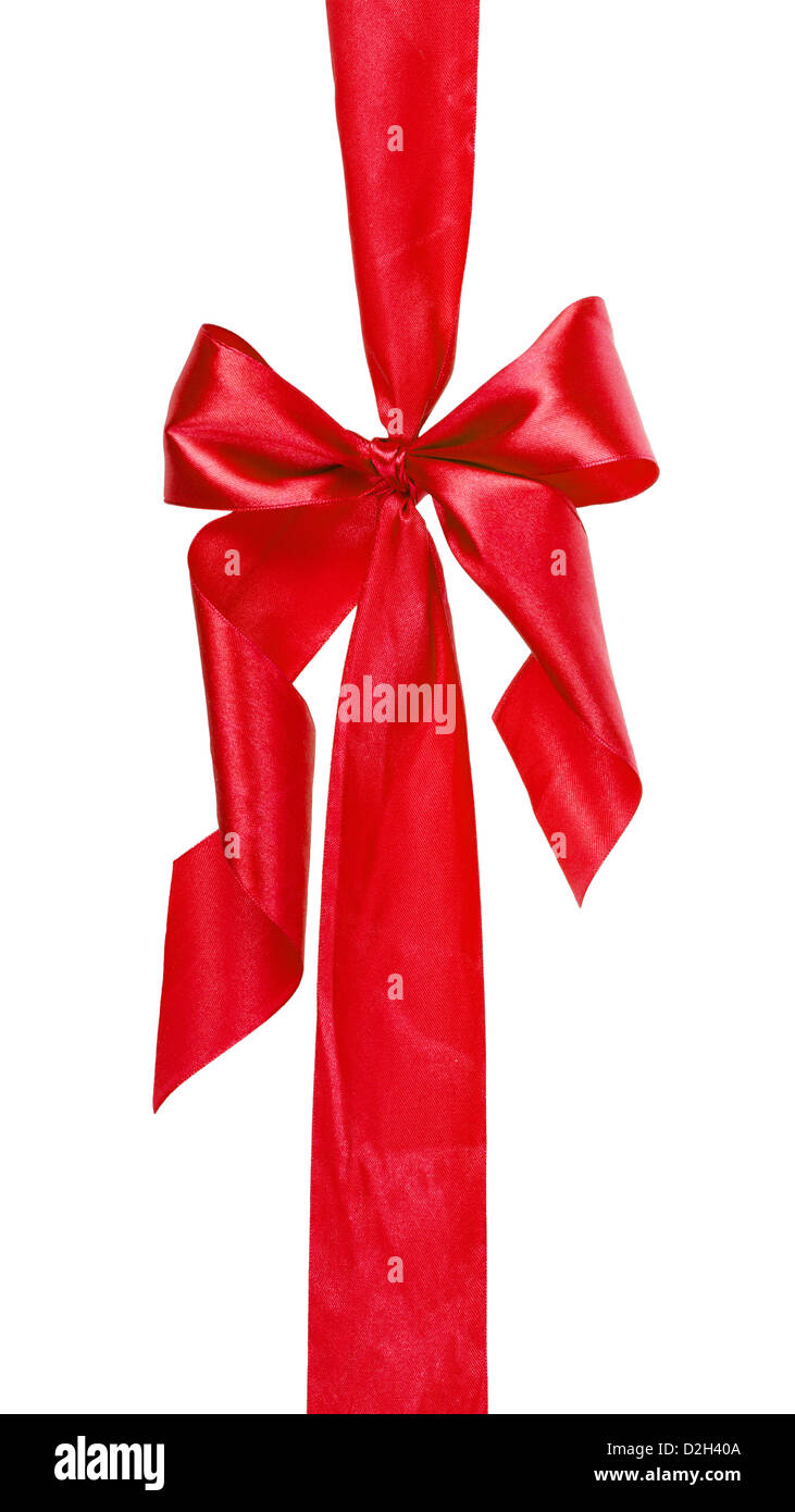 red tied bow from ribbon, isolated on white background Stock Photo - Alamy