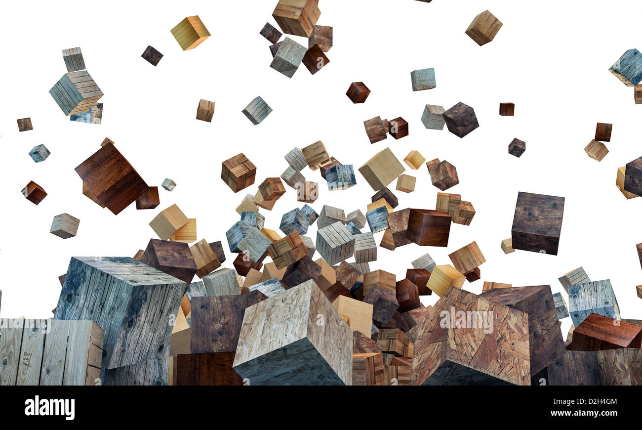 wooden cubes isolated on white background Stock Photo - Alamy