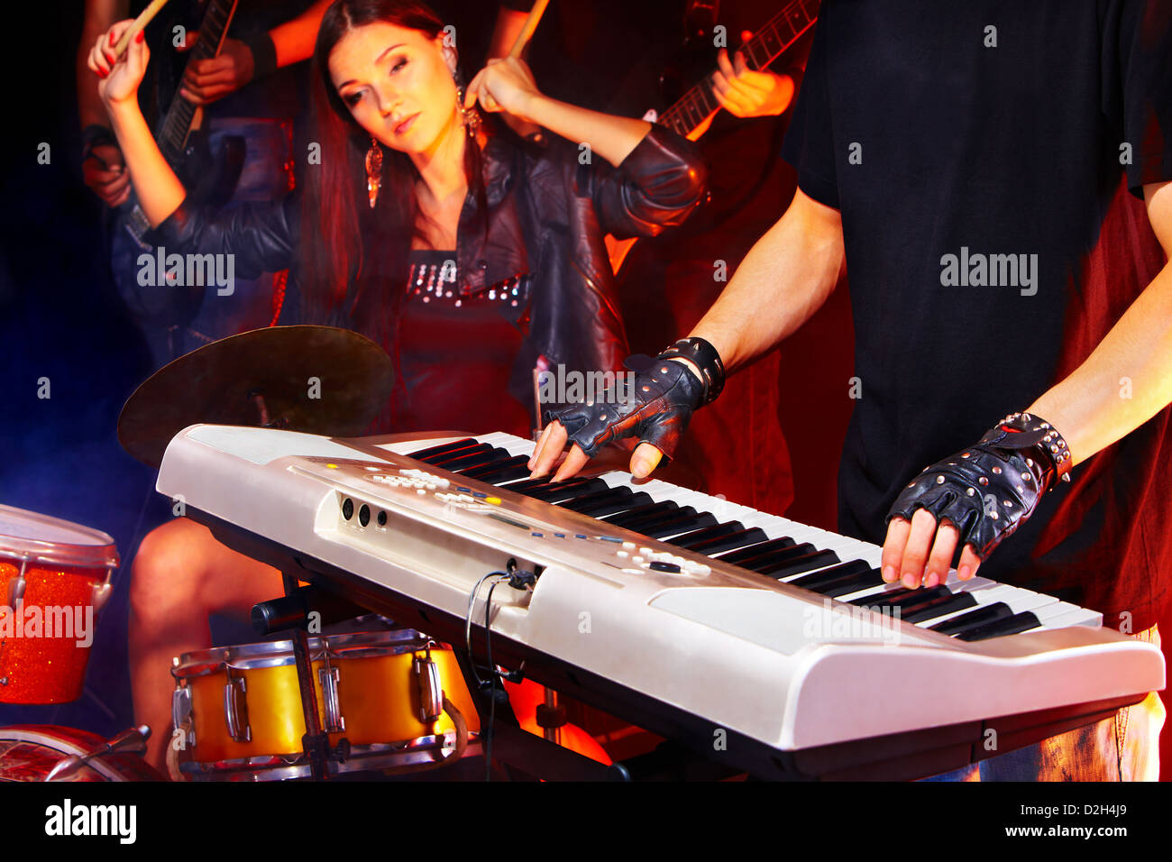 Musical group performance in night club Stock Photo - Alamy