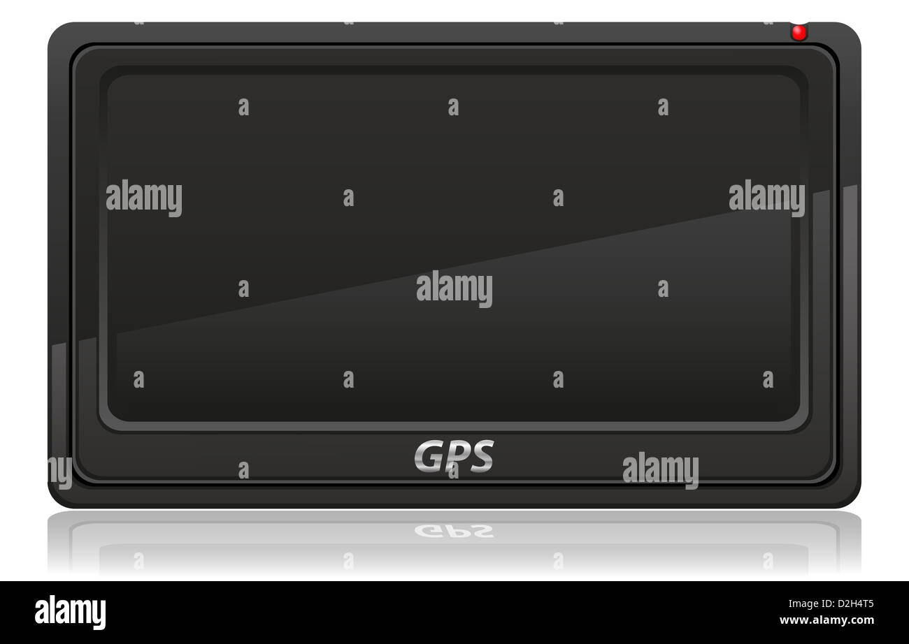 gps navigator illustration isolated on white background Stock Photo - Alamy