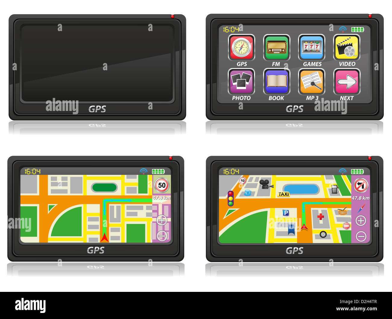 gps navigator illustration isolated on white background Stock Photo - Alamy