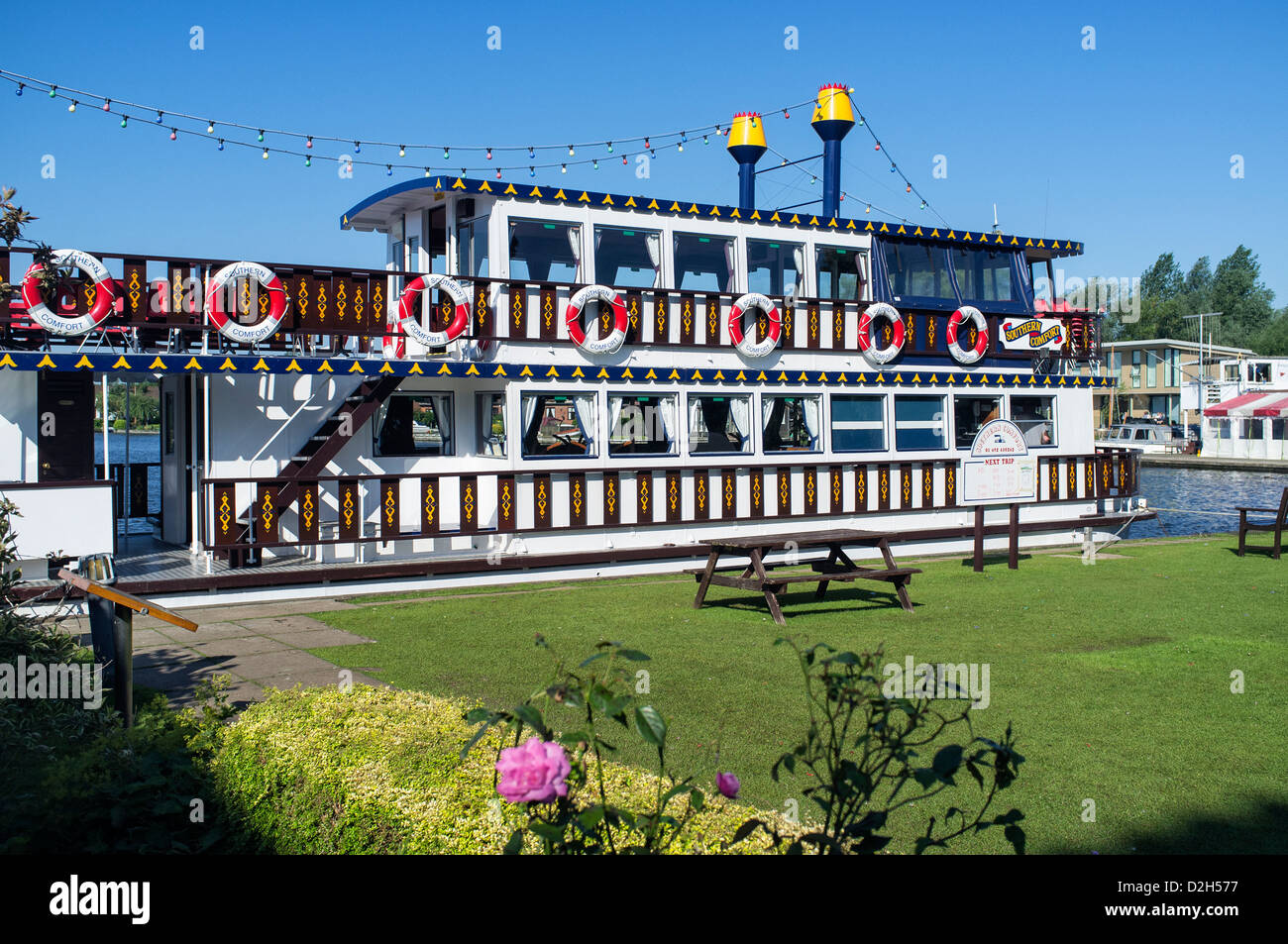 The Southern Comfort Mississippi Paddle Boat Moored at Horning on the ...