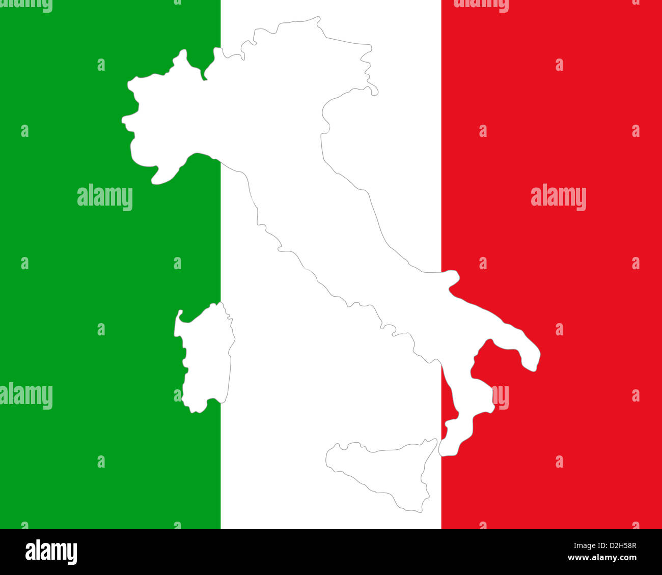 Map and flag of Italy Stock Photo - Alamy