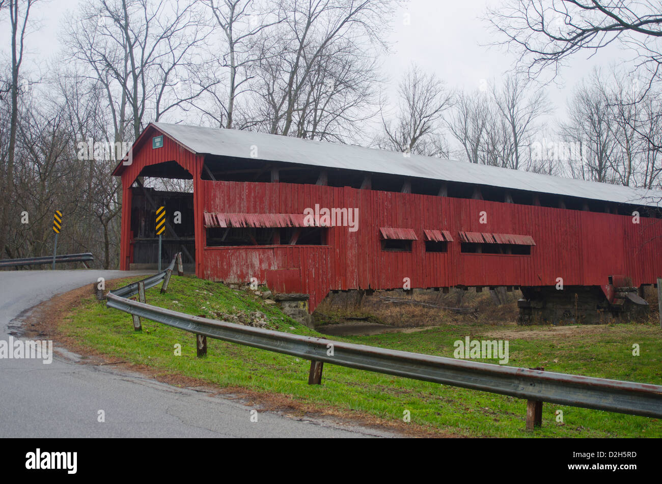 Built in 1880, the Dunbar Bridge, just outside of Greencastle, Indiana ...