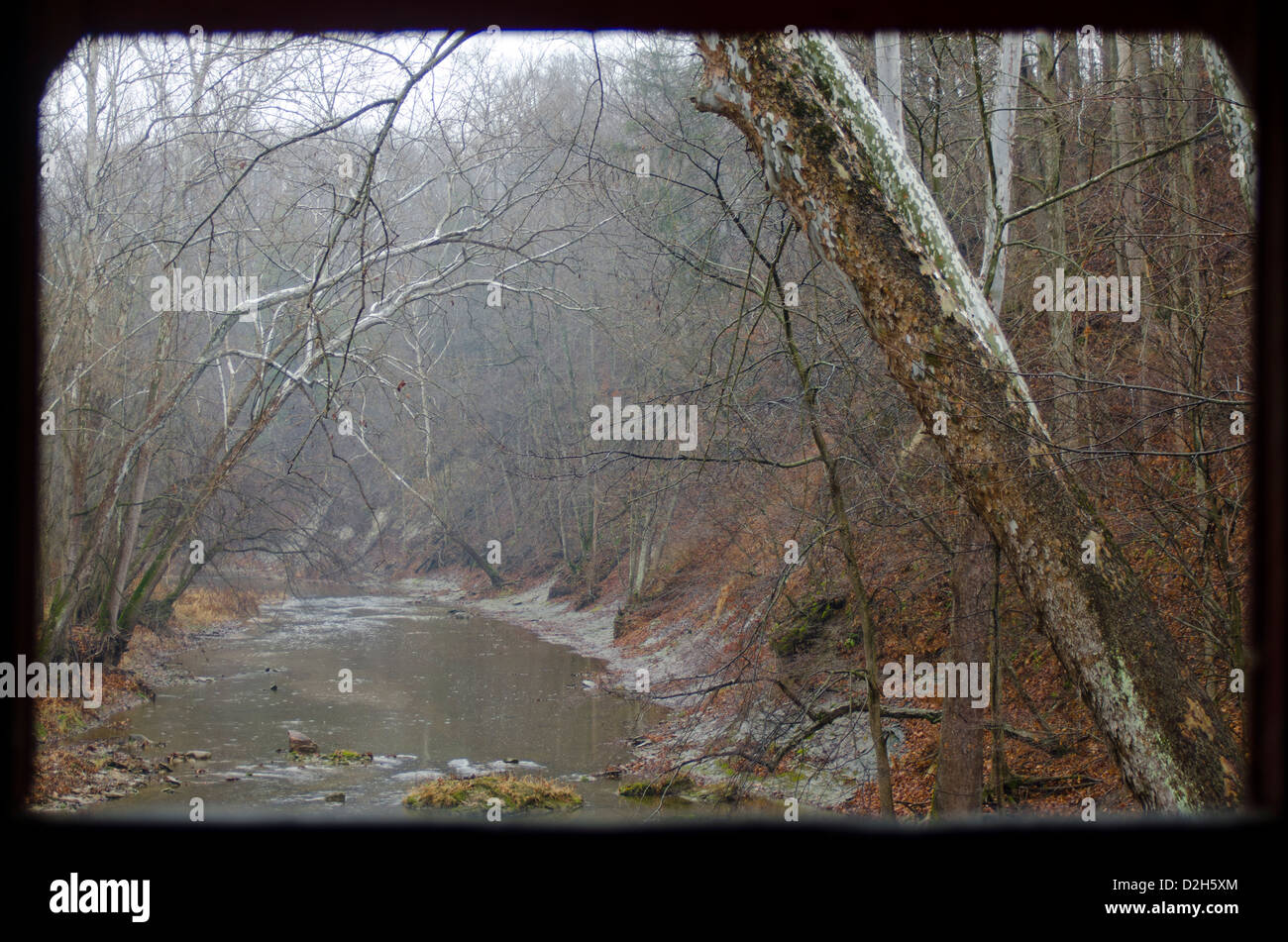Looking out the window of the Rolling Stone Covered Bridge, just ...