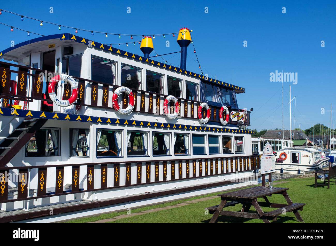 The Southern Comfort Mississippi Paddle Boat Moored at Horning on the ...