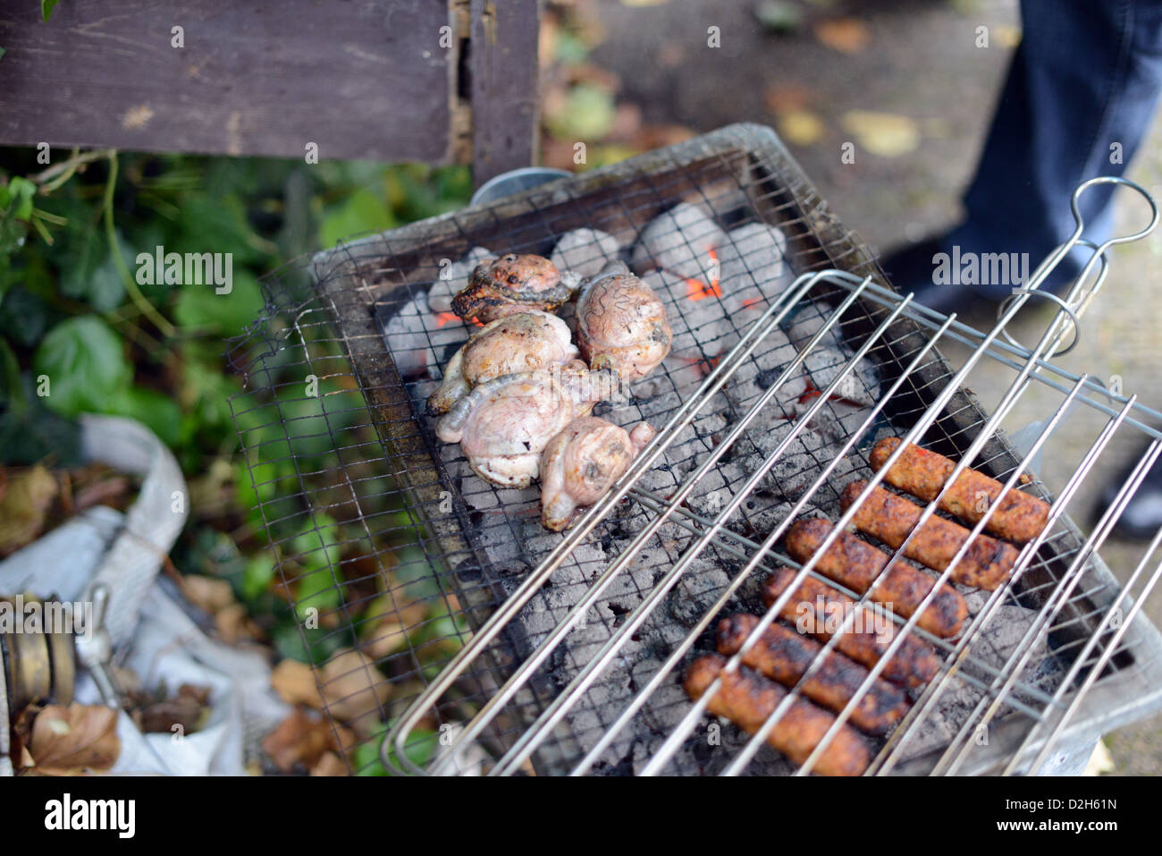 Lamb testicles cooking on a barbecue Stock Photo - Alamy