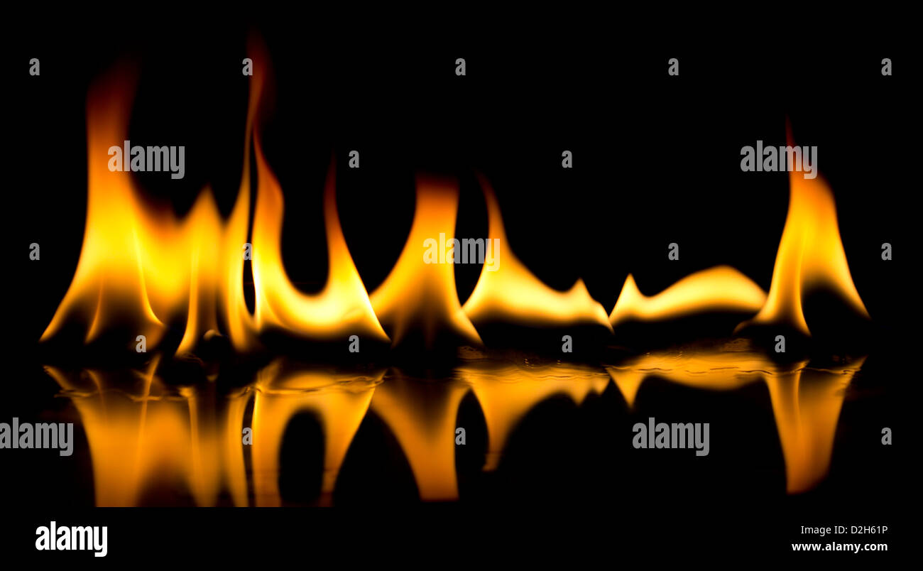 Fire over black Background Stock Photo - Alamy