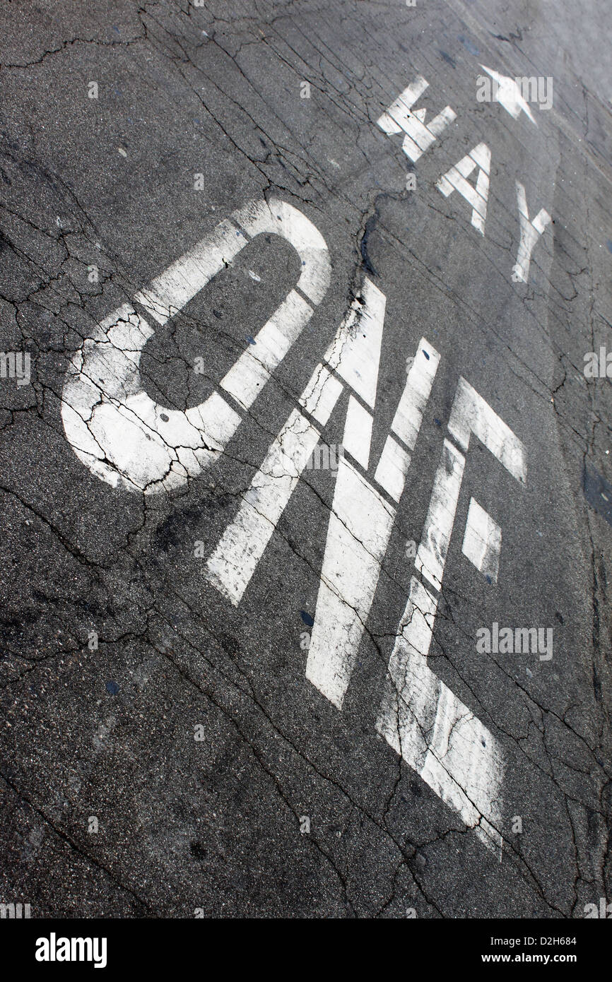 Traffic signs painted on pavement hi-res stock photography and images ...