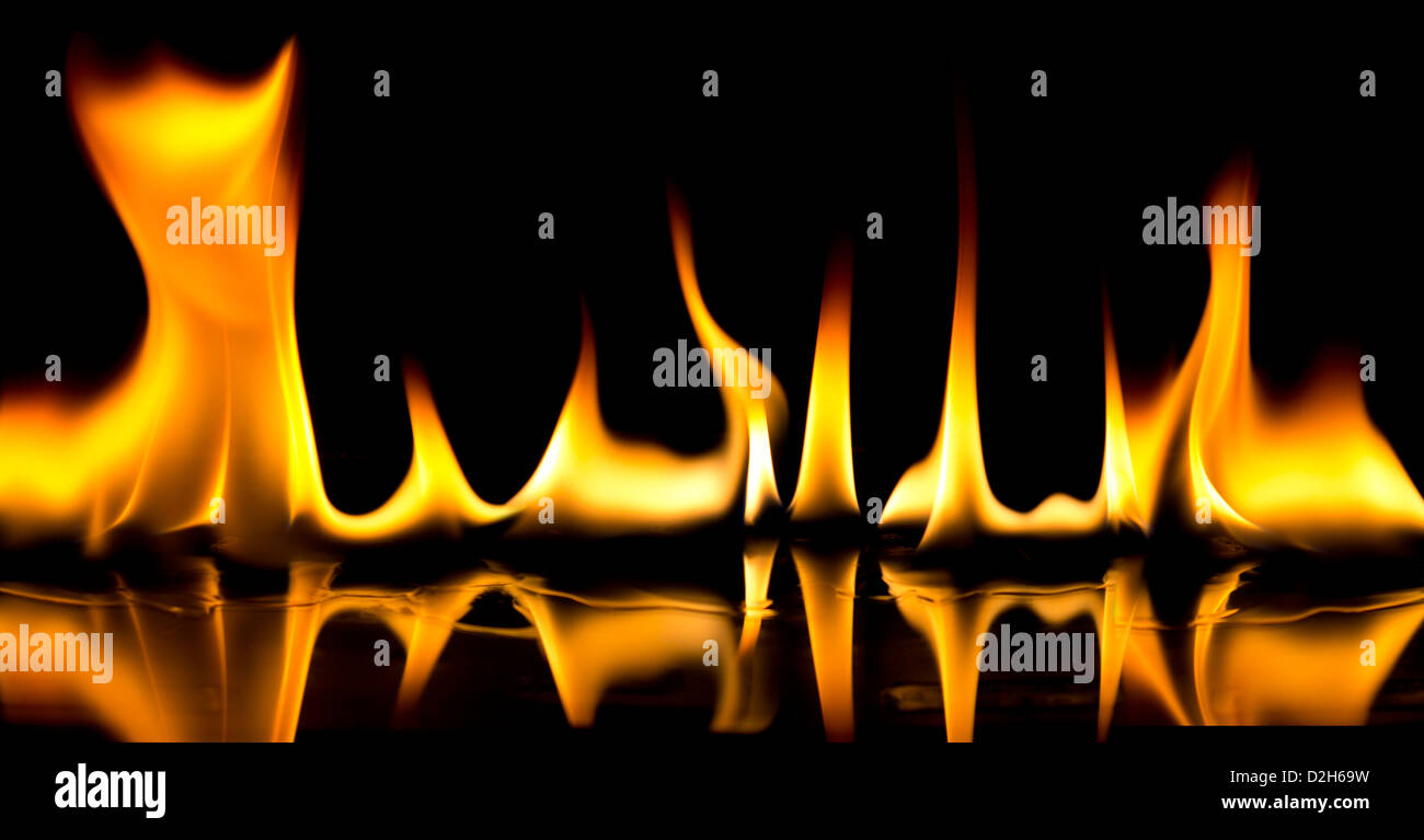 Fire over black Background Stock Photo - Alamy