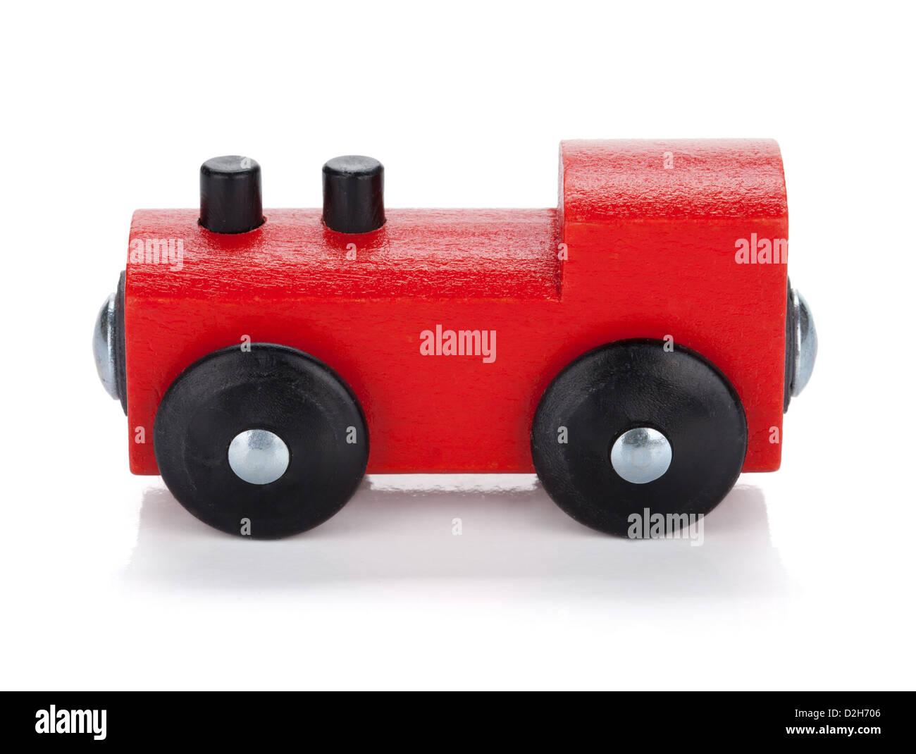 Wooden toy train. Isolated on white background Stock Photo - Alamy