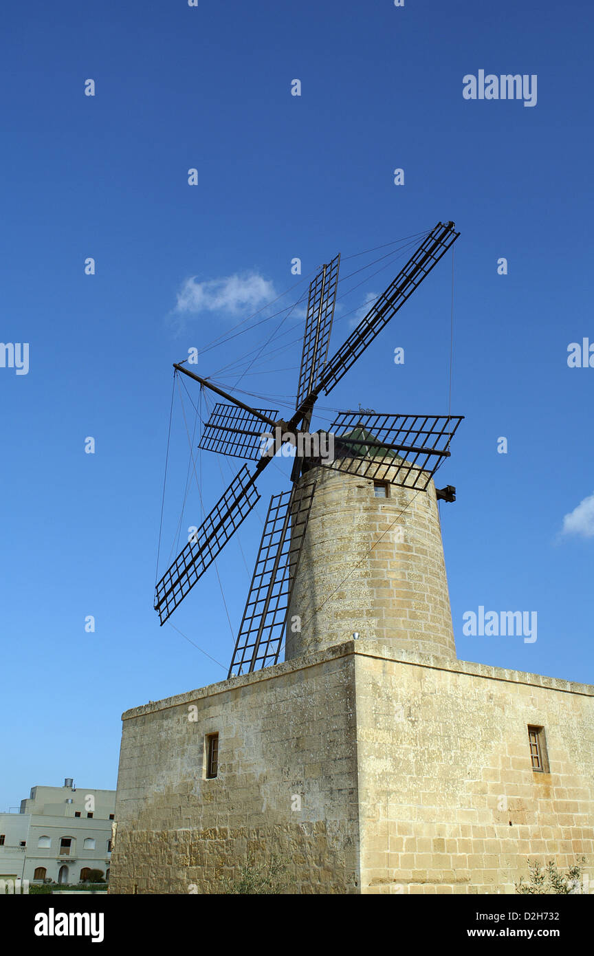 Malta, the "Ta Kola" Windmill at Xaghra, the islands once had many such ...