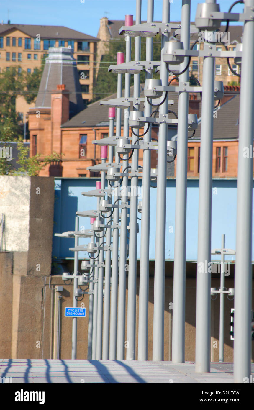 Row of lamp posts in Partick, Glasgow, Scotland Stock Photo - Alamy