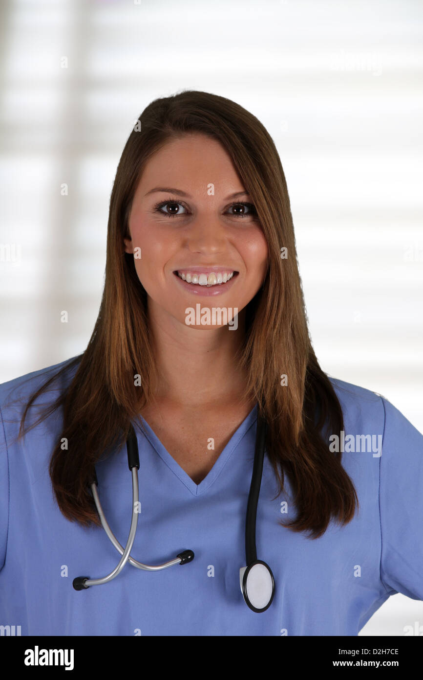 Young female nurse working in a hospital Stock Photo - Alamy