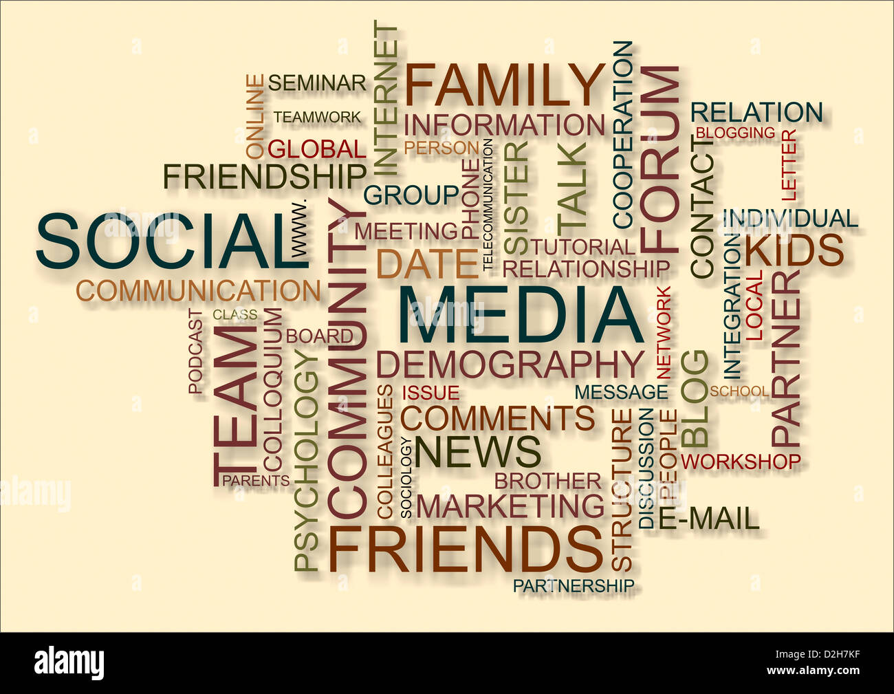 text cloud with social media Stock Photo - Alamy