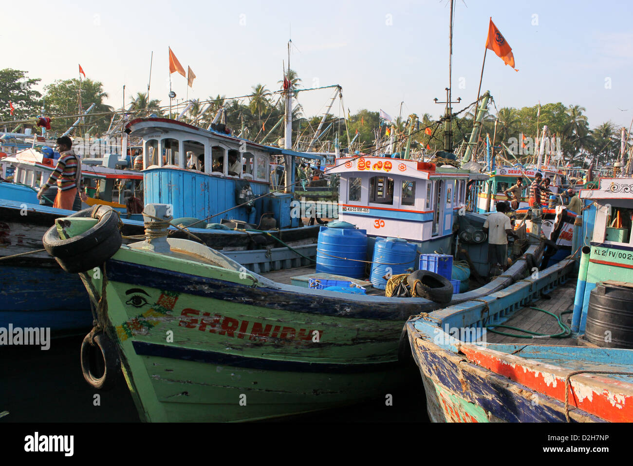 Fishing trollers at Kannu Kerala India Stock Photo - Alamy