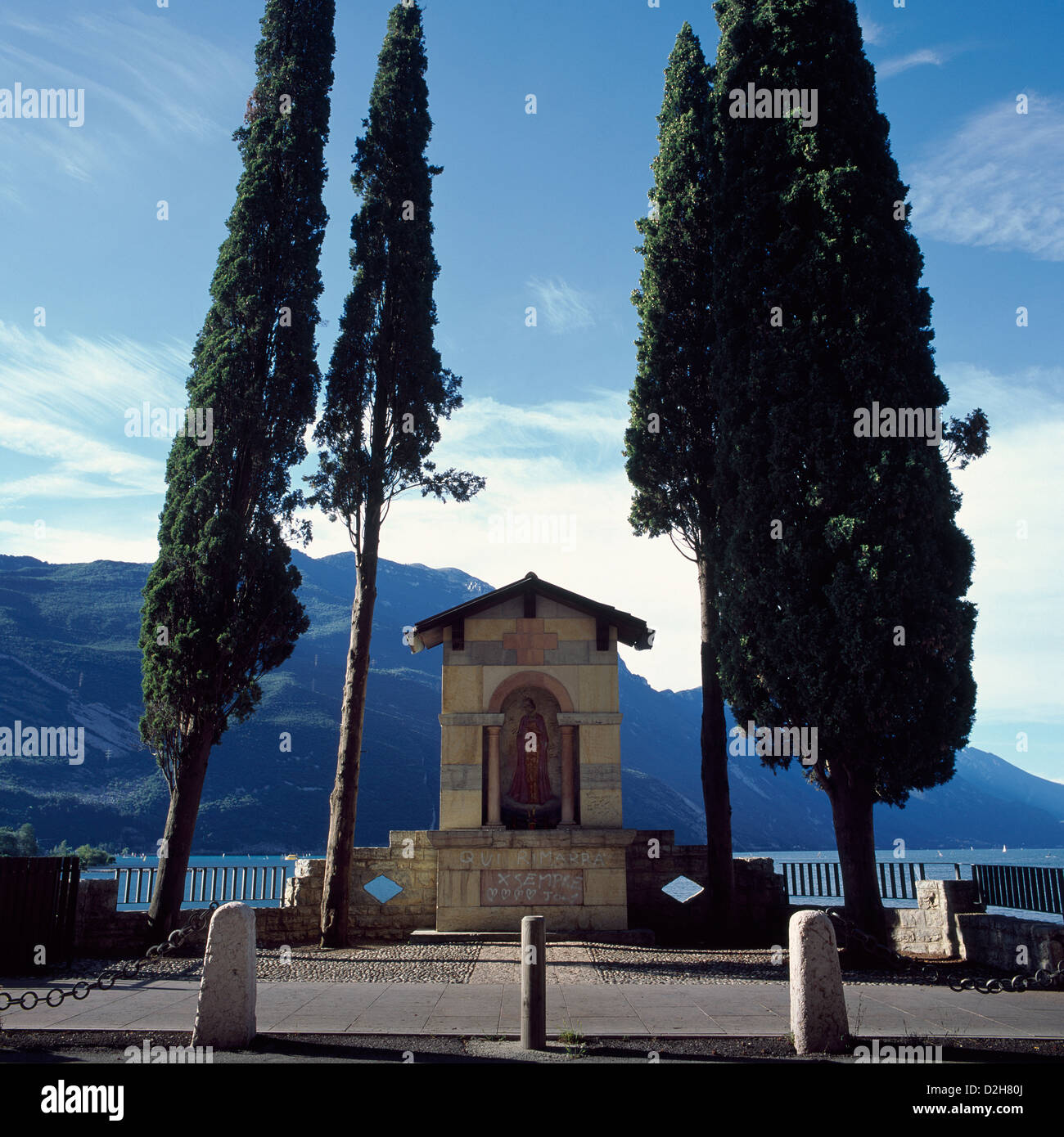 Torbole, Italy, shrine on the lakeshore between Torbole and Riva del ...