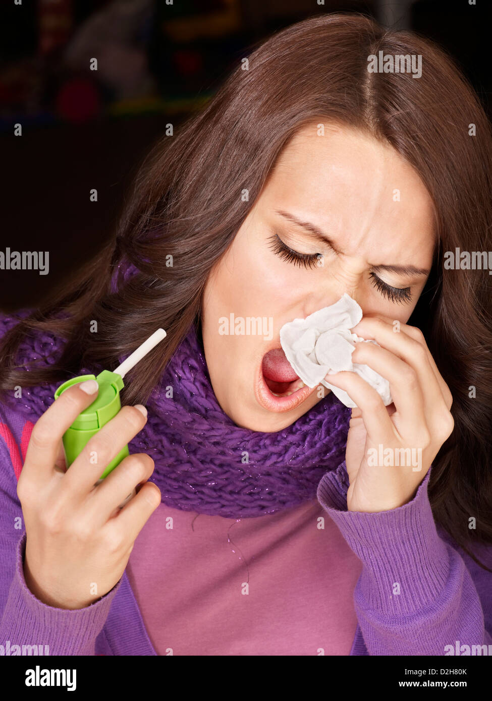 Woman with remedy Stock Photo - Alamy