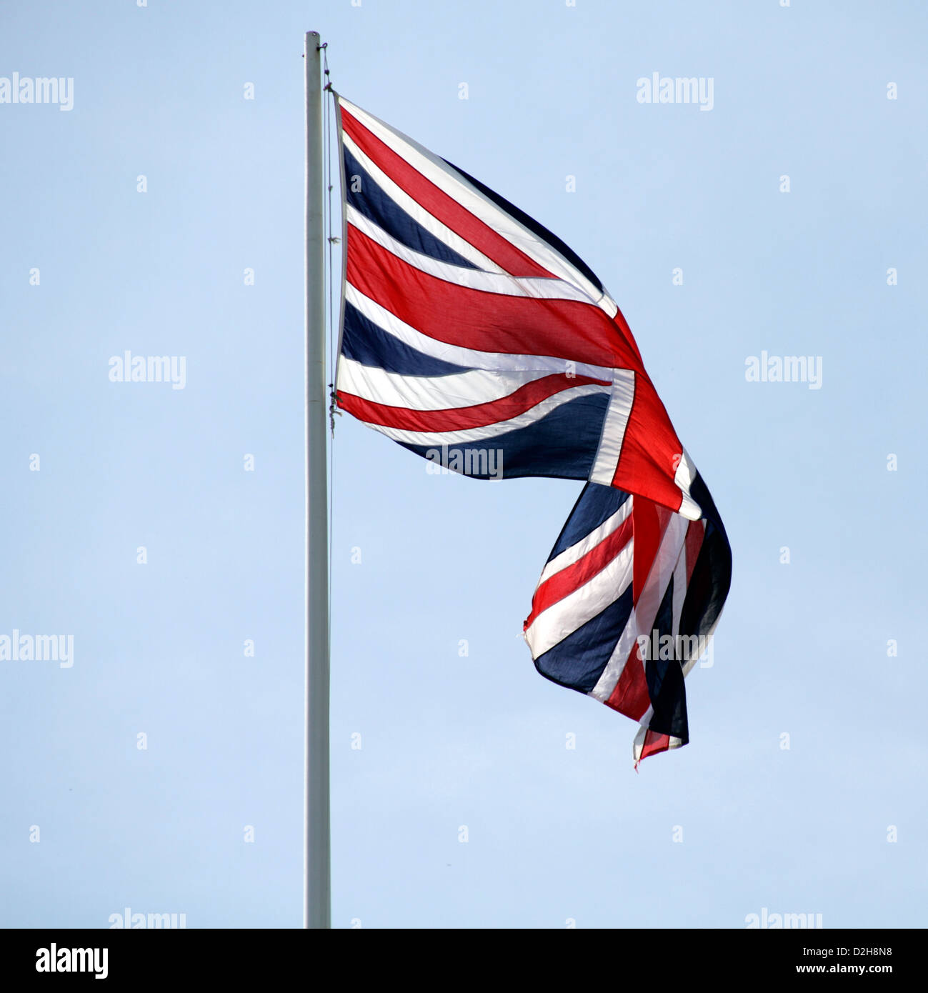 Union Jack flying from flag pole Stock Photo - Alamy