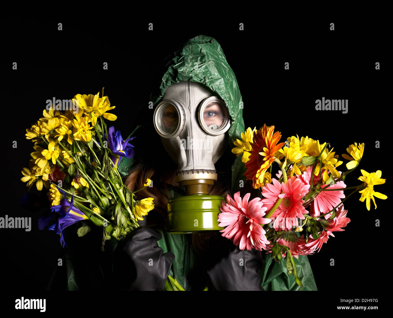 Woman gas mask flower hi-res stock photography and images - Alamy