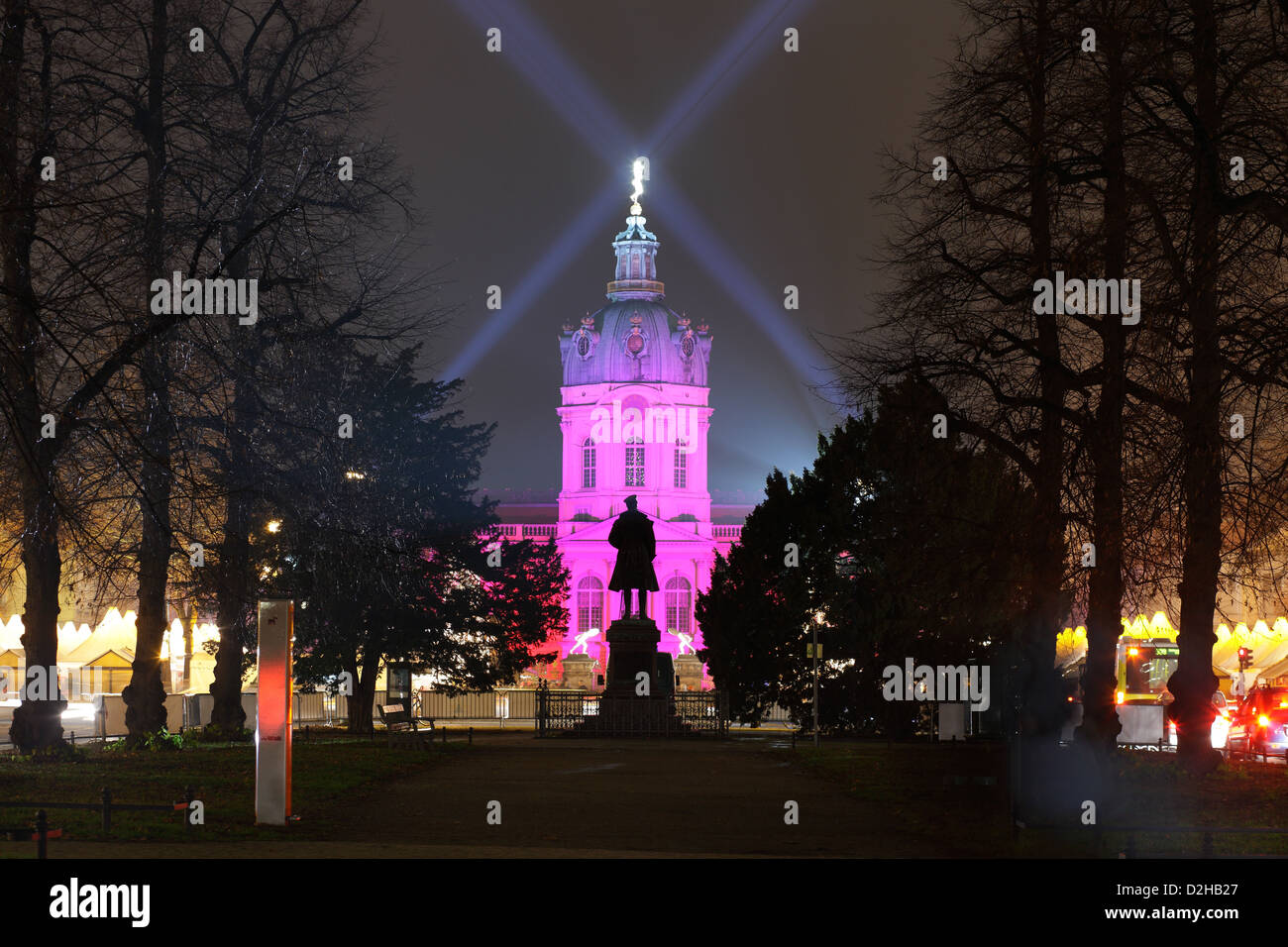 Berlin, Germany, Charlottenburg Palace and the statue Prince Albrecht ...