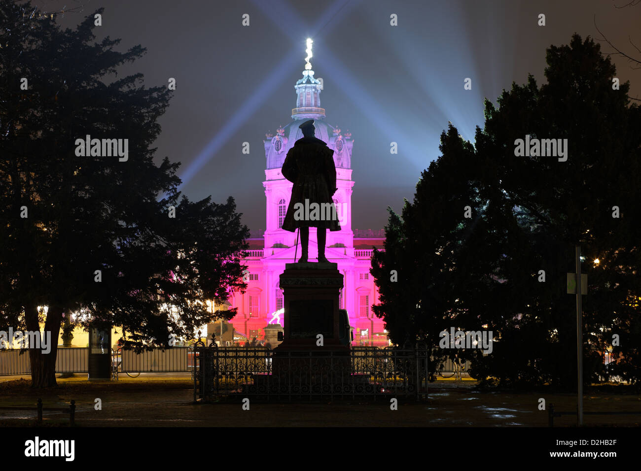 Berlin, Germany, Charlottenburg Palace and the statue Prince Albrecht ...
