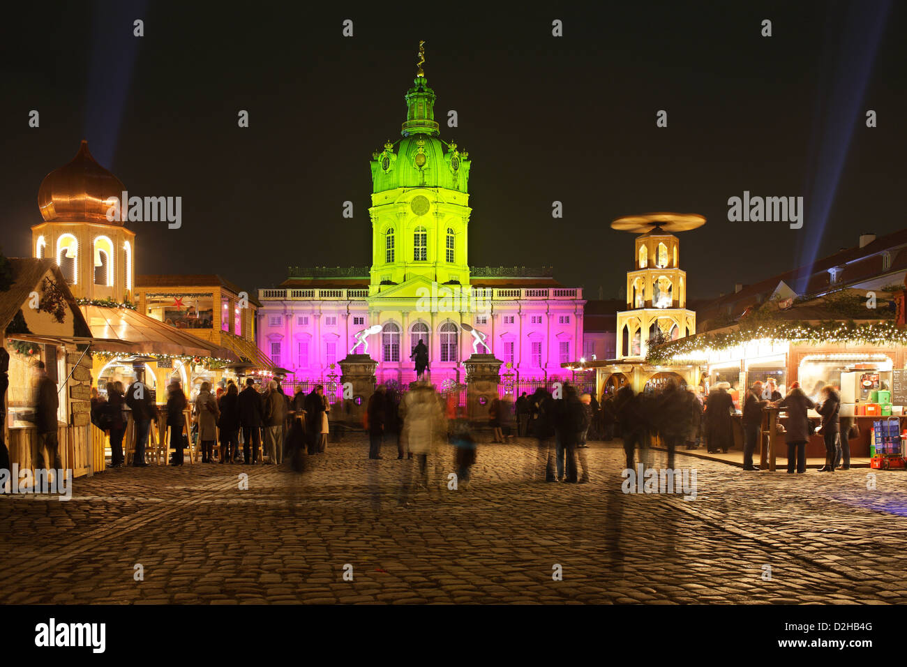 Berlin, Germany, Christmas Market at Charlottenburg Palace illuminated ...