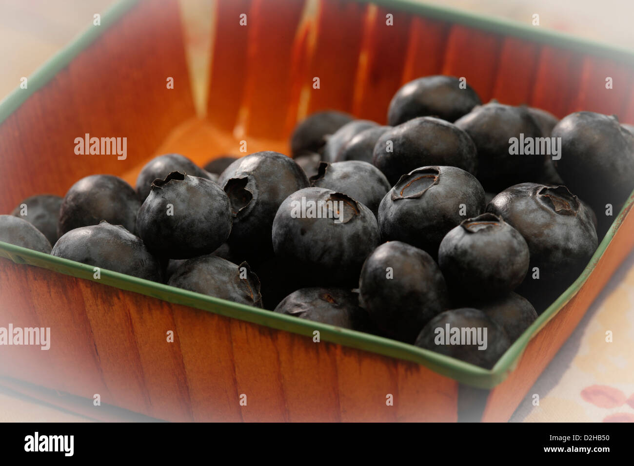 Blueberries in vintage basket Stock Photo - Alamy