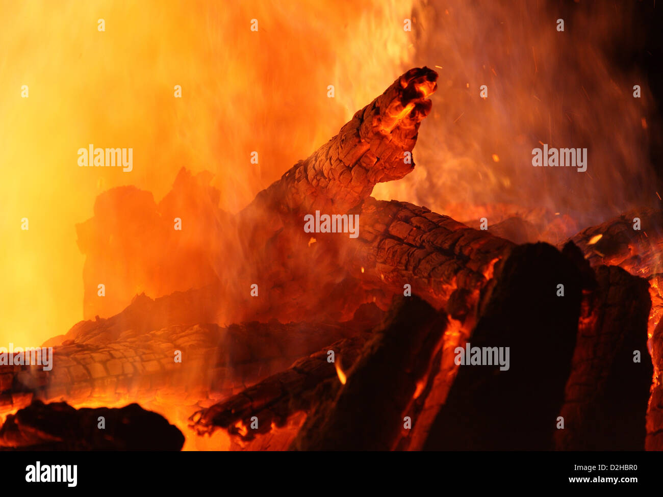Wandlitz, Germany, burning logs in the fireplace Stock Photo - Alamy