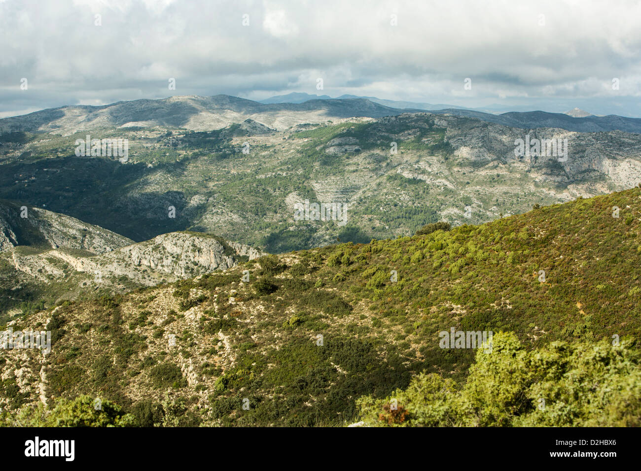 Costa Blanca mountains inland view Stock Photo - Alamy