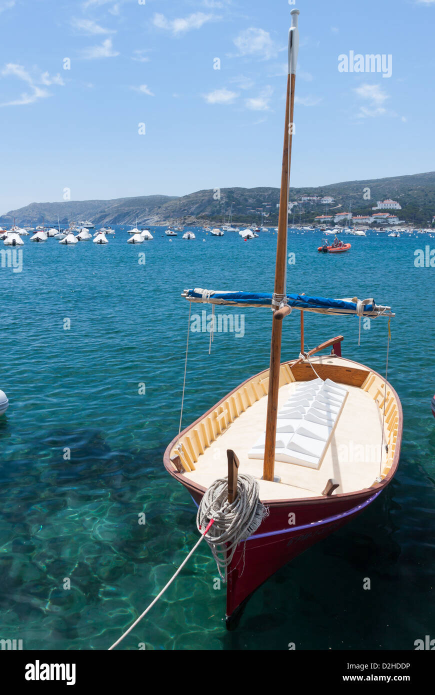 anchored sailboats in sea, Catalonia, Spain Stock Photo - Alamy
