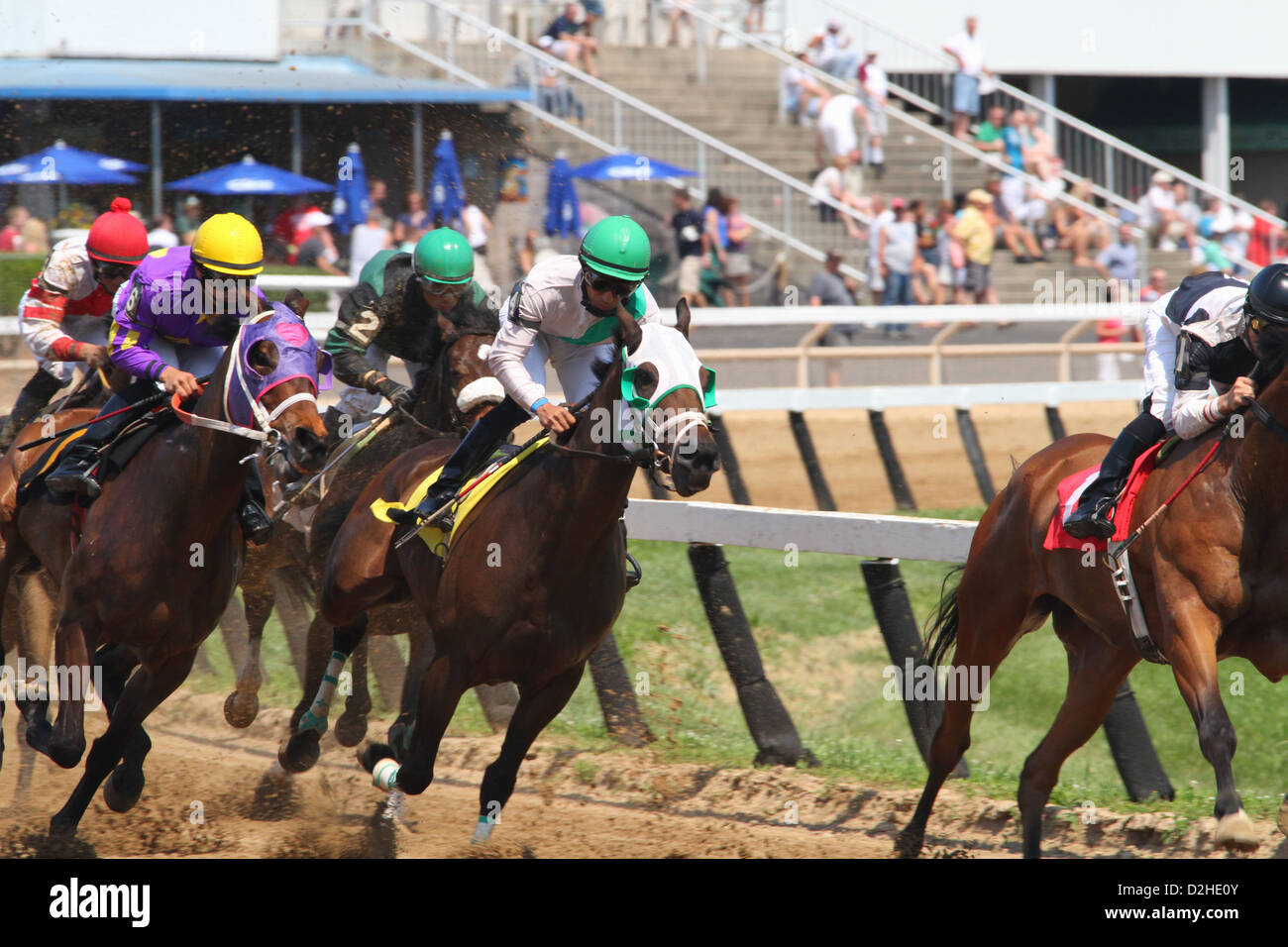 Horse Racing at River Downs track, Cincinnati, Ohio, USA Stock Photo ...