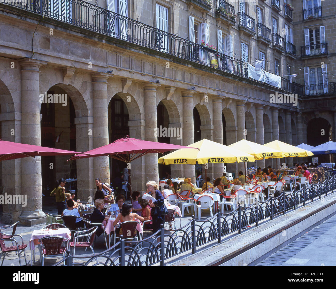 Outdoor restaurants in Nueva Plaza, Bilbao, Biscay Province, Basque ...