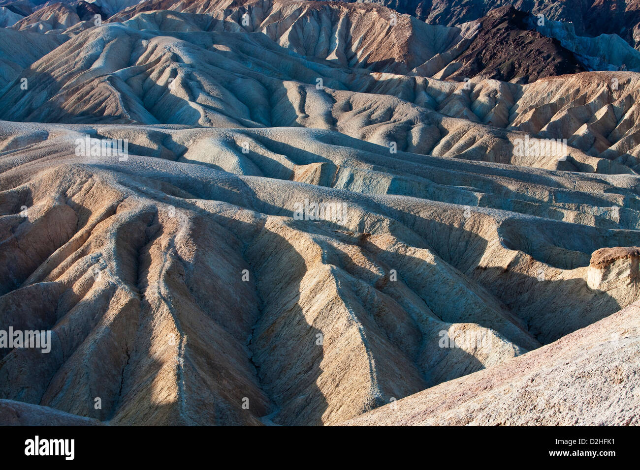 View across badlands in Amargosa Range from Zabriskie Point in Death ...