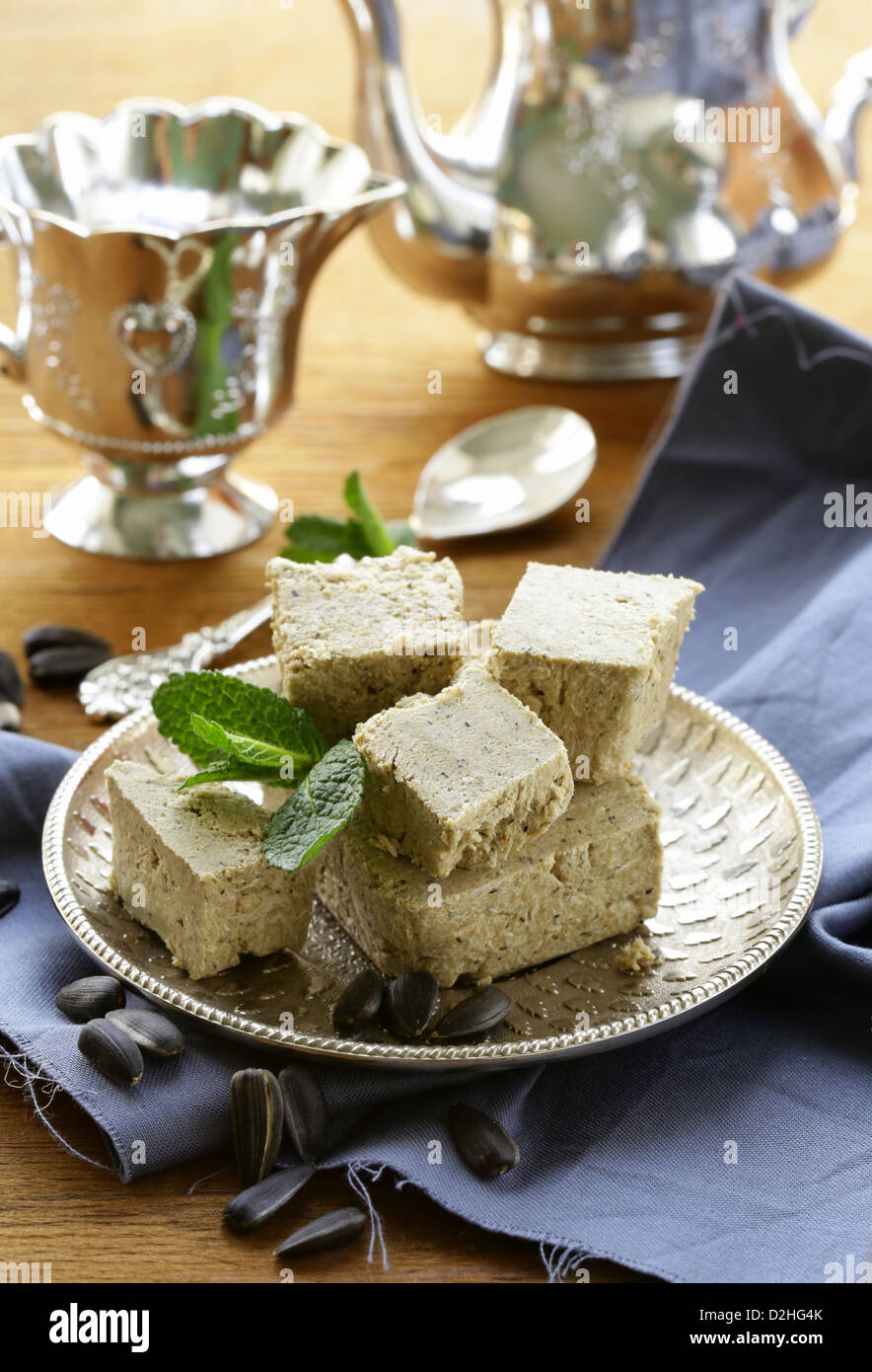 Traditional oriental dessert of sunflower seeds - halva Stock Photo - Alamy