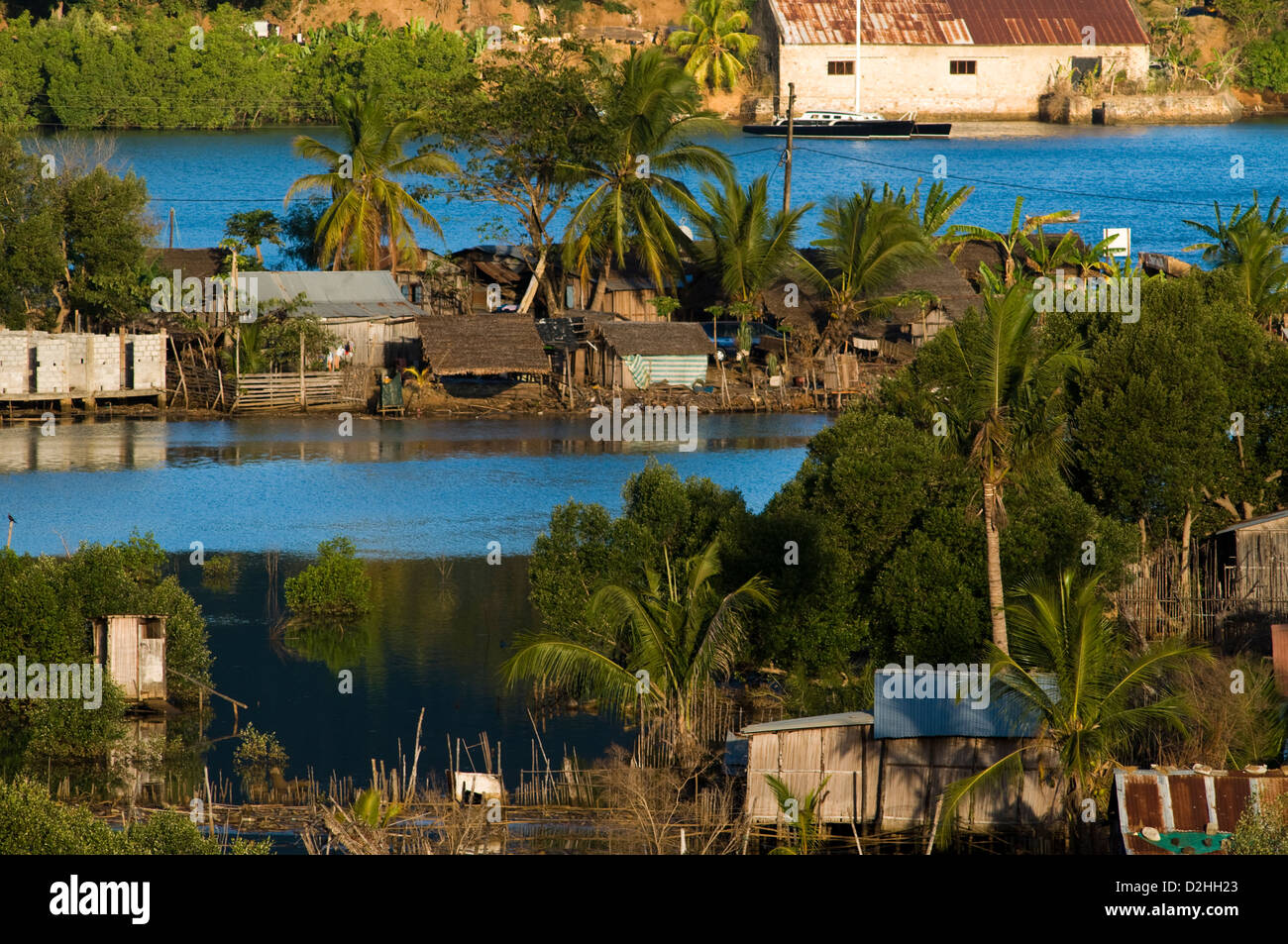 village scene and fishing port, hell-ville, nosy-be, madagascar Stock ...