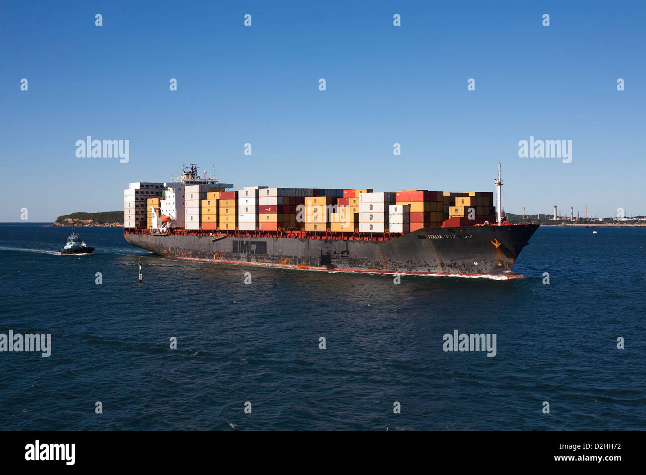 MSC Italia Container Ship arriving at Brotherson Dock Botany Bay Sydney ...