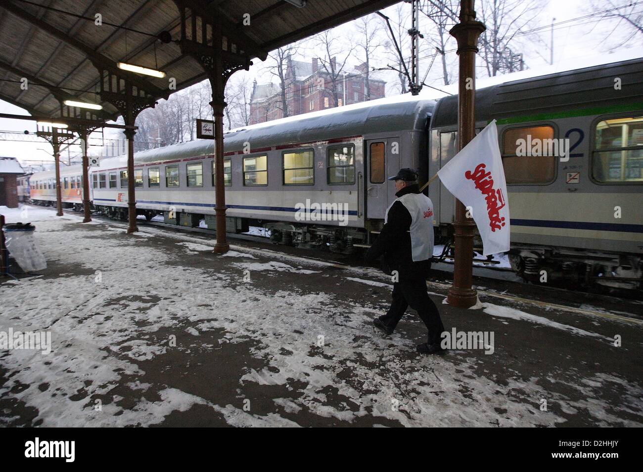 Gdansk, Poland 25th, January 2013 A two-hour strike went ahead on ...