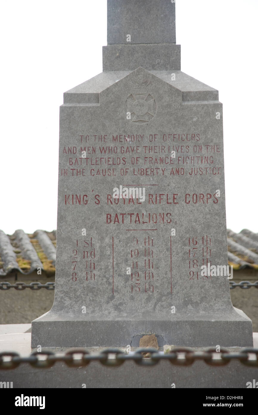 Kings Royal Rifle Corps Memorial High Resolution Stock Photography and Images - Alamy