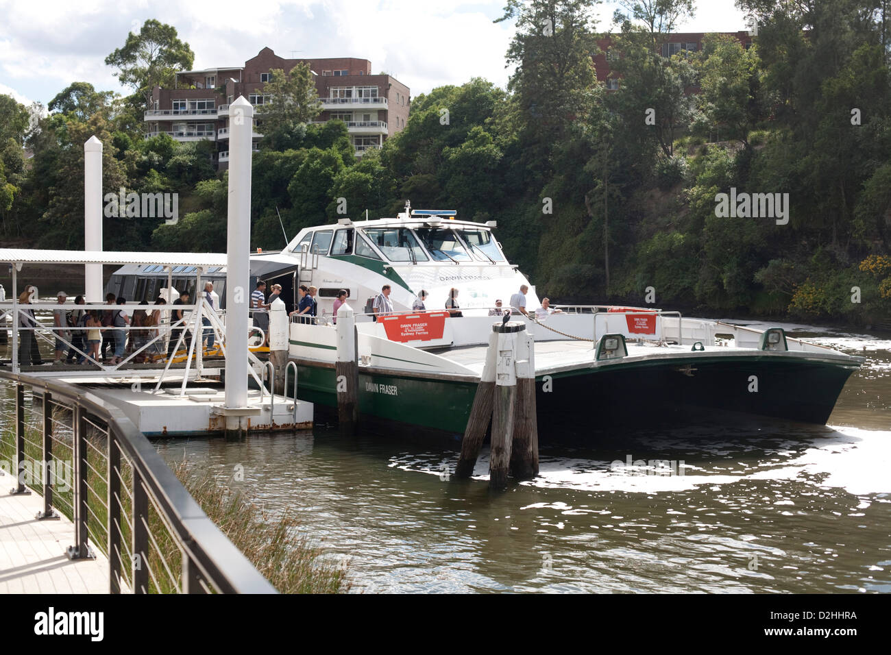 Parramatta Rivercat fast ferry about to depart from Parramatta. A ...