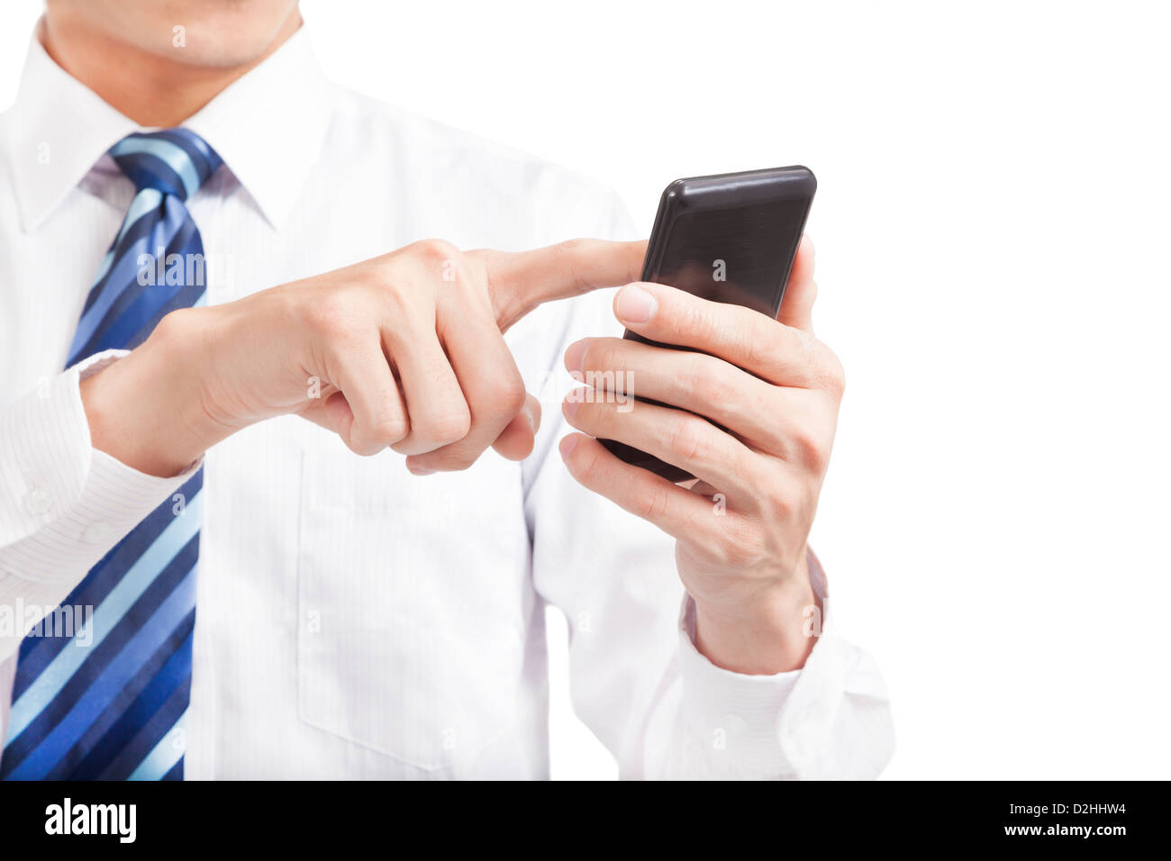 businessman touching the mobile smart phone Stock Photo - Alamy