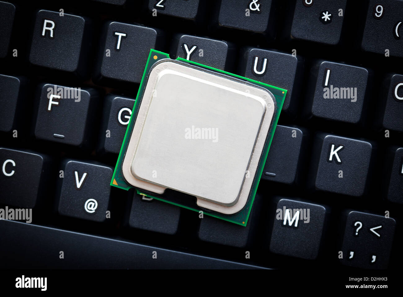 the computer processor on computer keyboard Stock Photo - Alamy