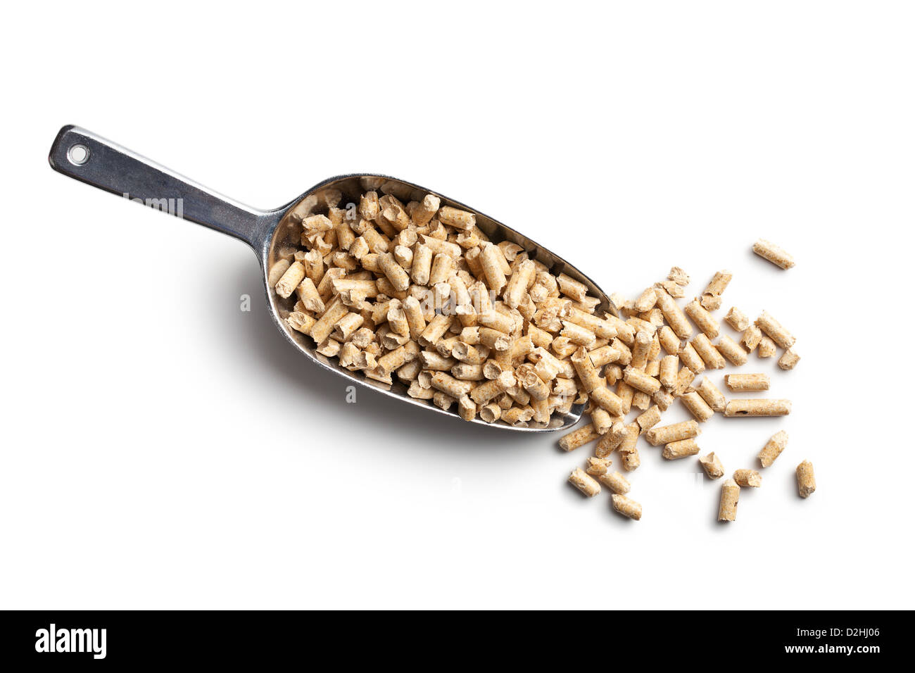 Wooden pellets -bio fuel on scoop Stock Photo - Alamy